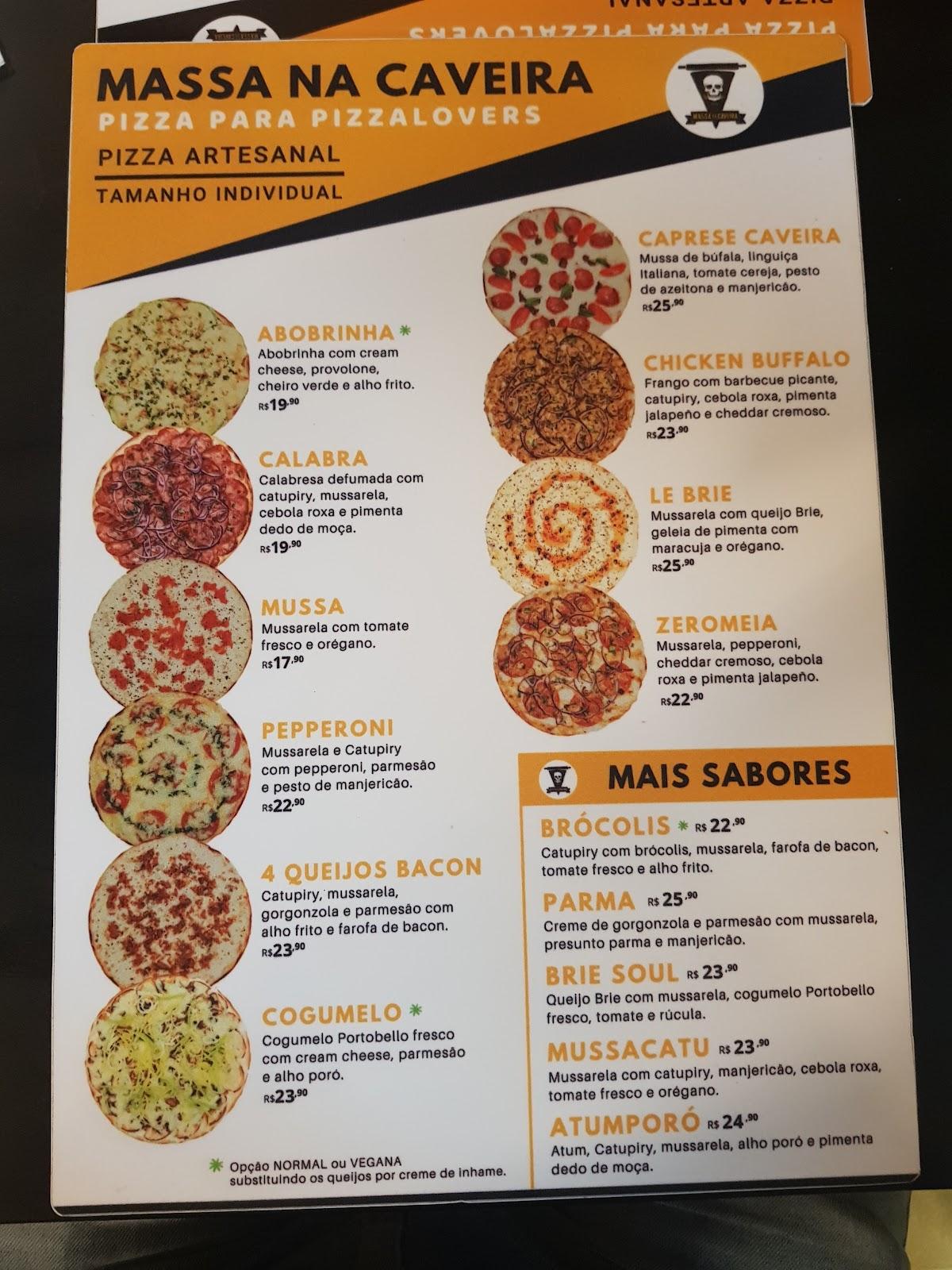 Menu em Massa na Caveira - Bragança Paulista restaurante, Bragança Paulista