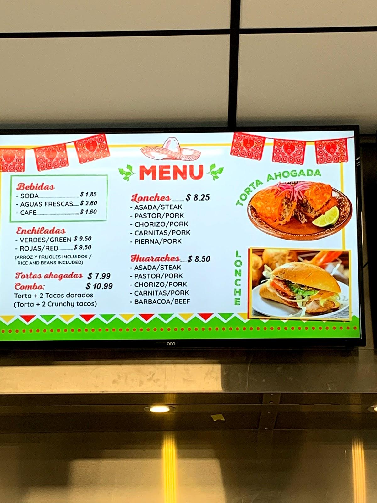 Menu at Mi Lindo Guadalajara restaurant, Mapleton