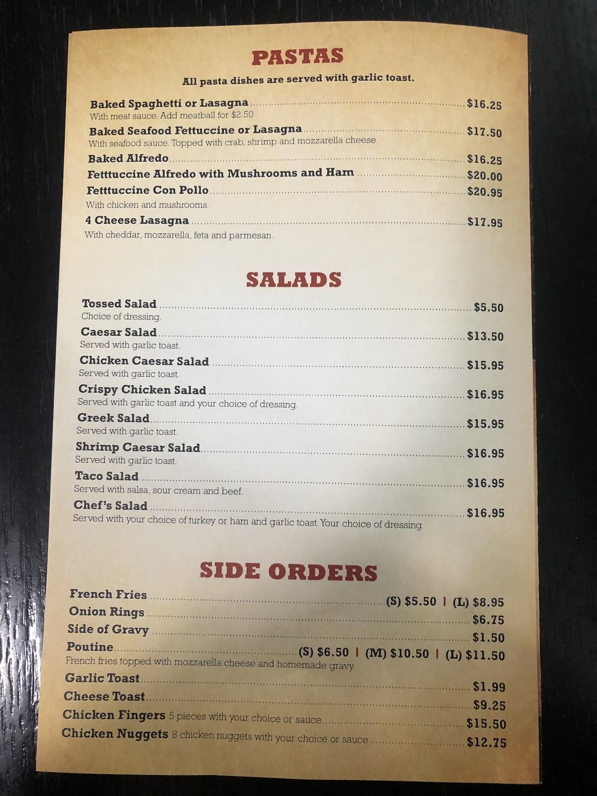 Menu at Red chimney Restaurant, Smoky Lake, 32 Wheatland Ave