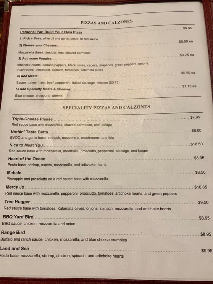 Menu at HEbrews Café cafe, Batesburg-Leesville