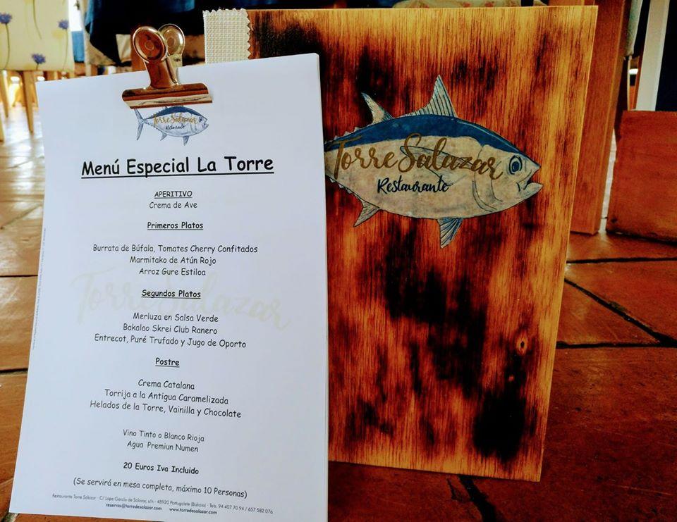 Menu at Torre Salazar restaurant, Portugalete