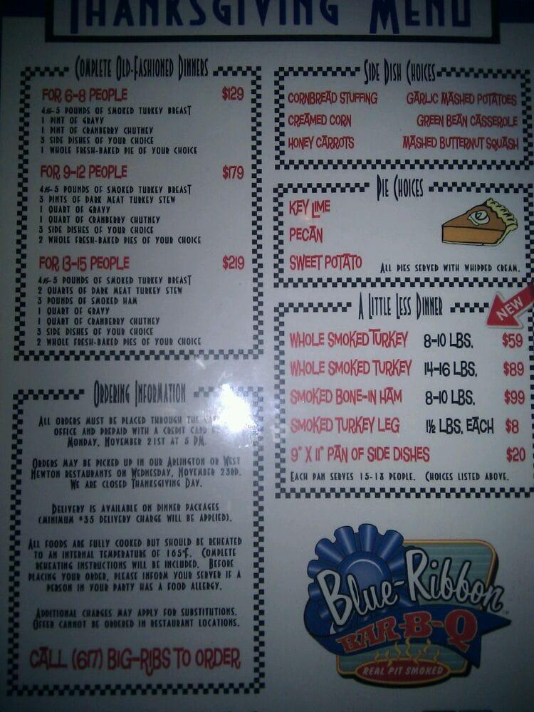 Menu at Blue Ribbon BBQ, Arlington, 908 Massachusetts Ave