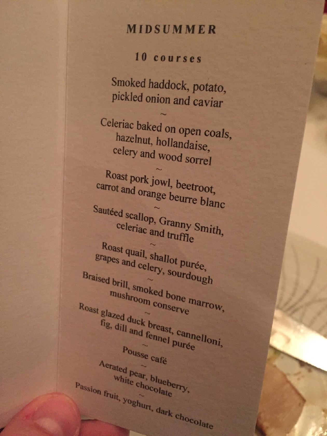 Menu at Midsummer House pub & bar, Cambridge, Midsummer Common