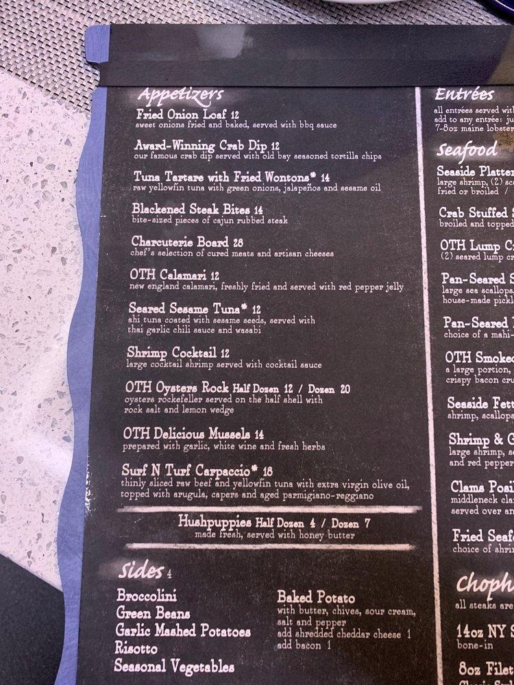 Menu at Off the Hook Seafood & Chophouse steakhouse, Norfolk