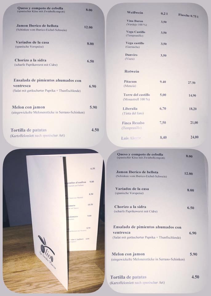 Speisekarte von Sancho Panza restaurant, Berlin