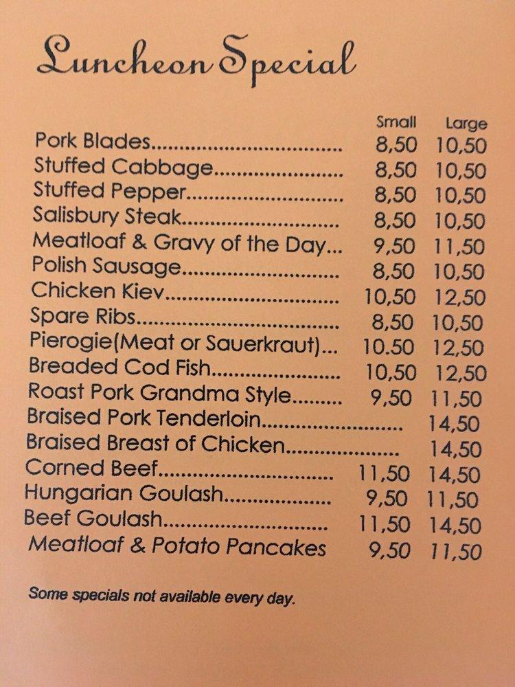 Menu at Westchester Inn restaurant, Westchester