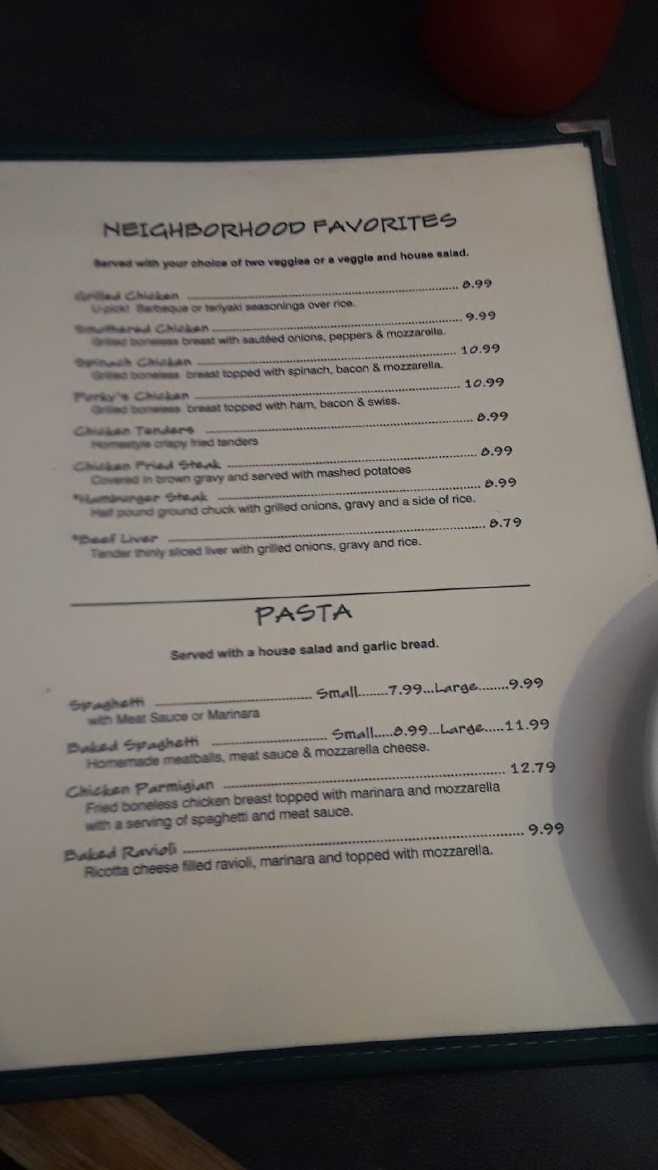 Menu at Rainbow Restaurant, Fayetteville