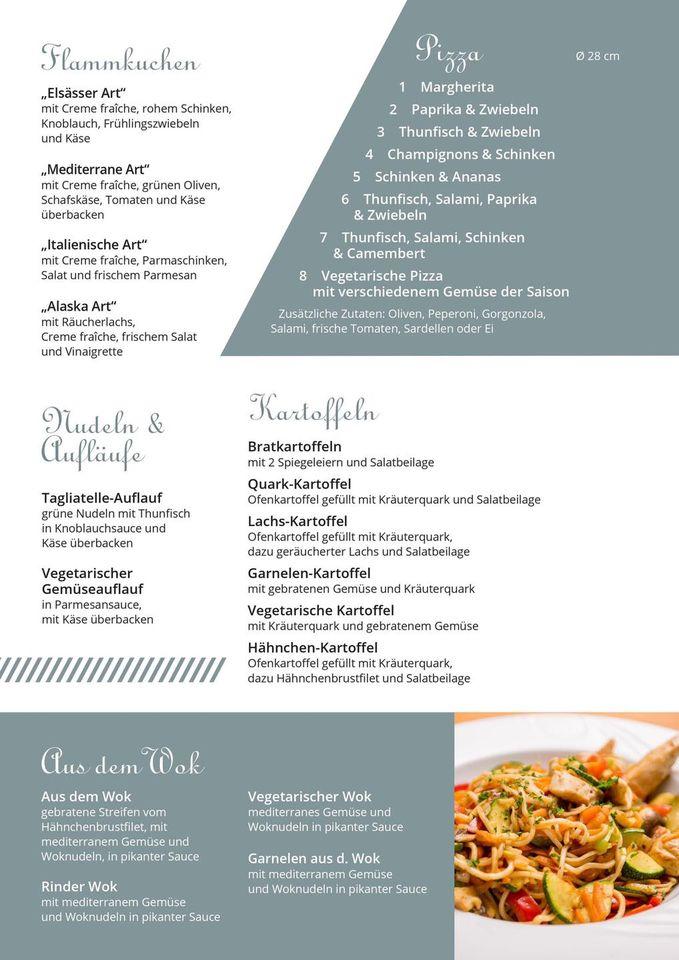 Menu at Einstein restaurant, Hövelhof