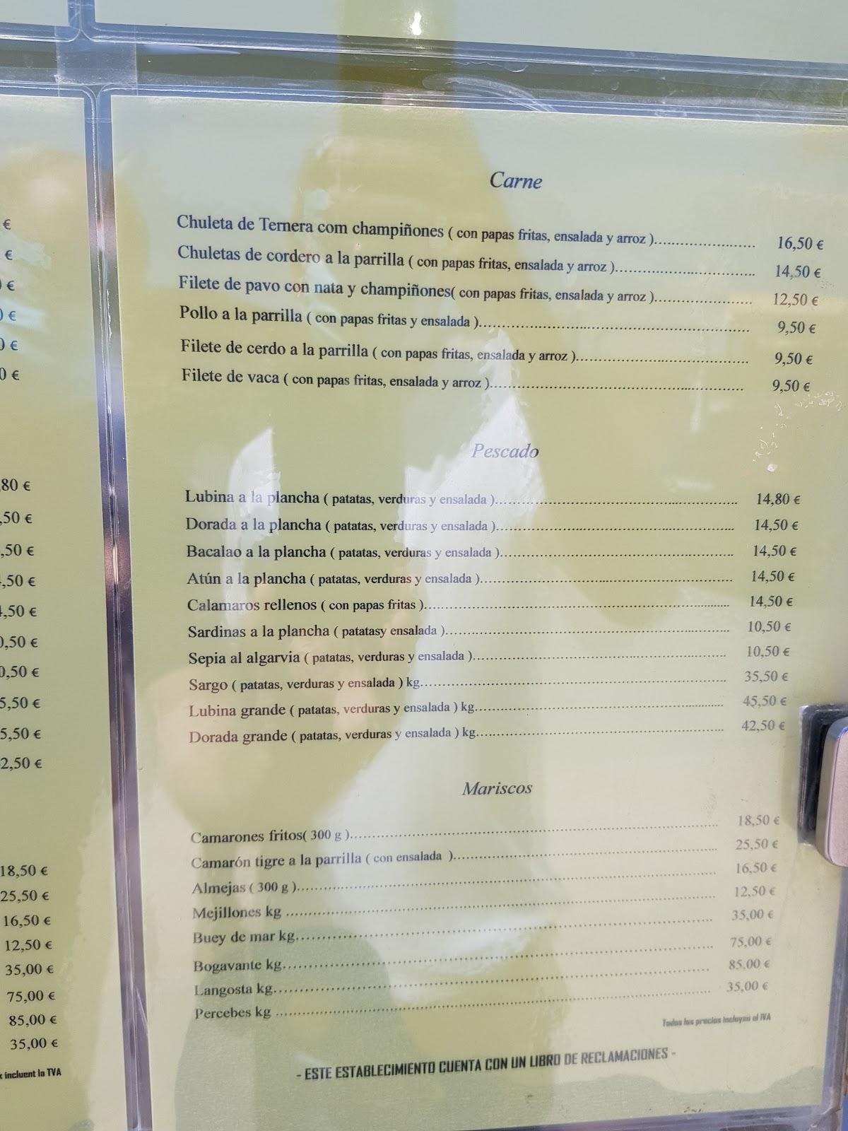 Menu at Restaurante do Cabrita, Bordeira