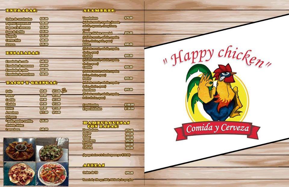 Menu at Happy chicken restaurant, San Juan del Río