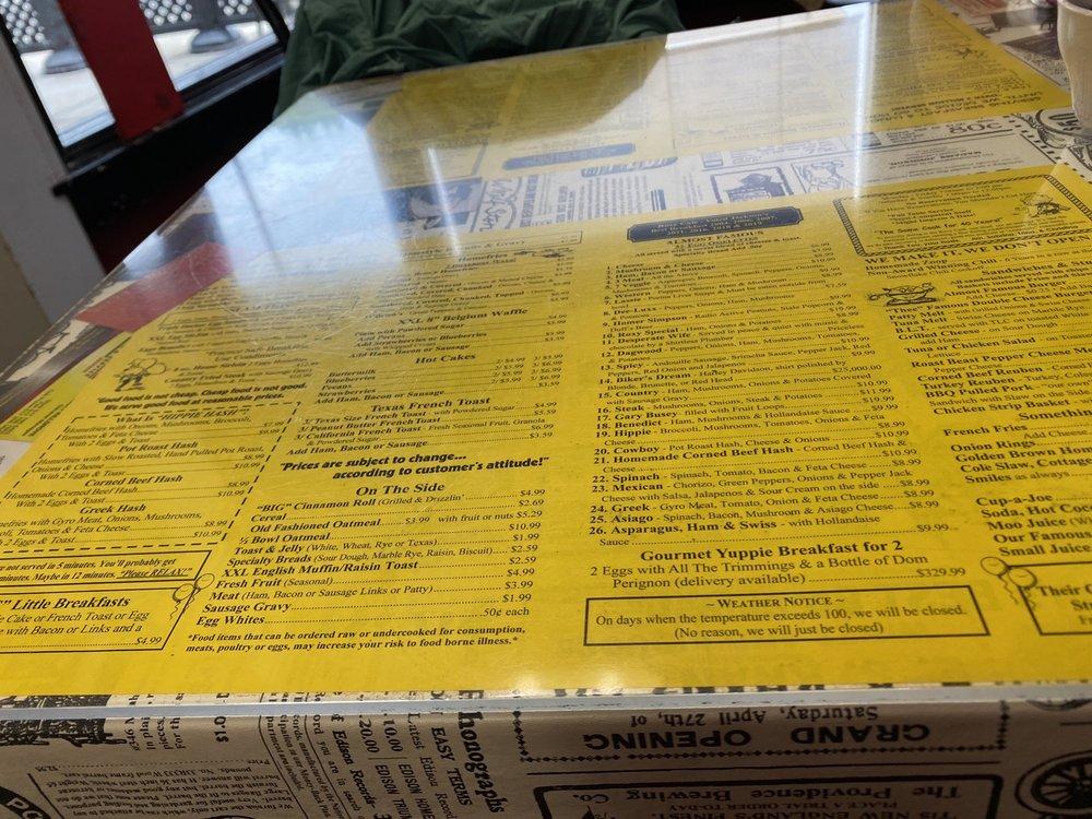 Menu at Roxy Cafe, Jackson