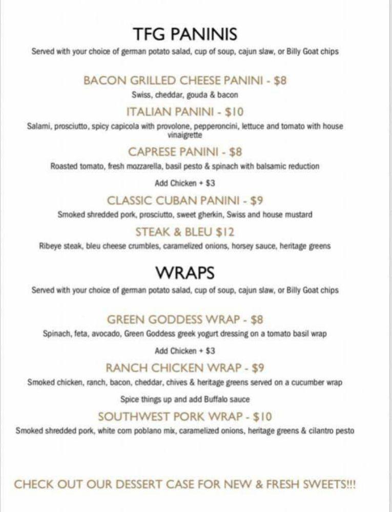 Menu at THE FAINTING GO pub & bar, Breese