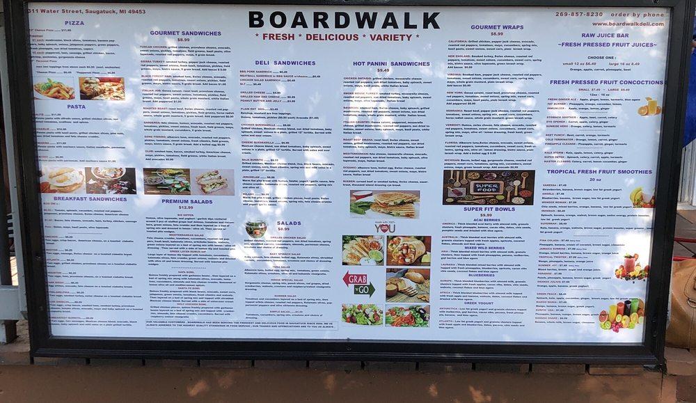 Menu at Boardwalk Deli & Ice Cream restaurant, Saugatuck