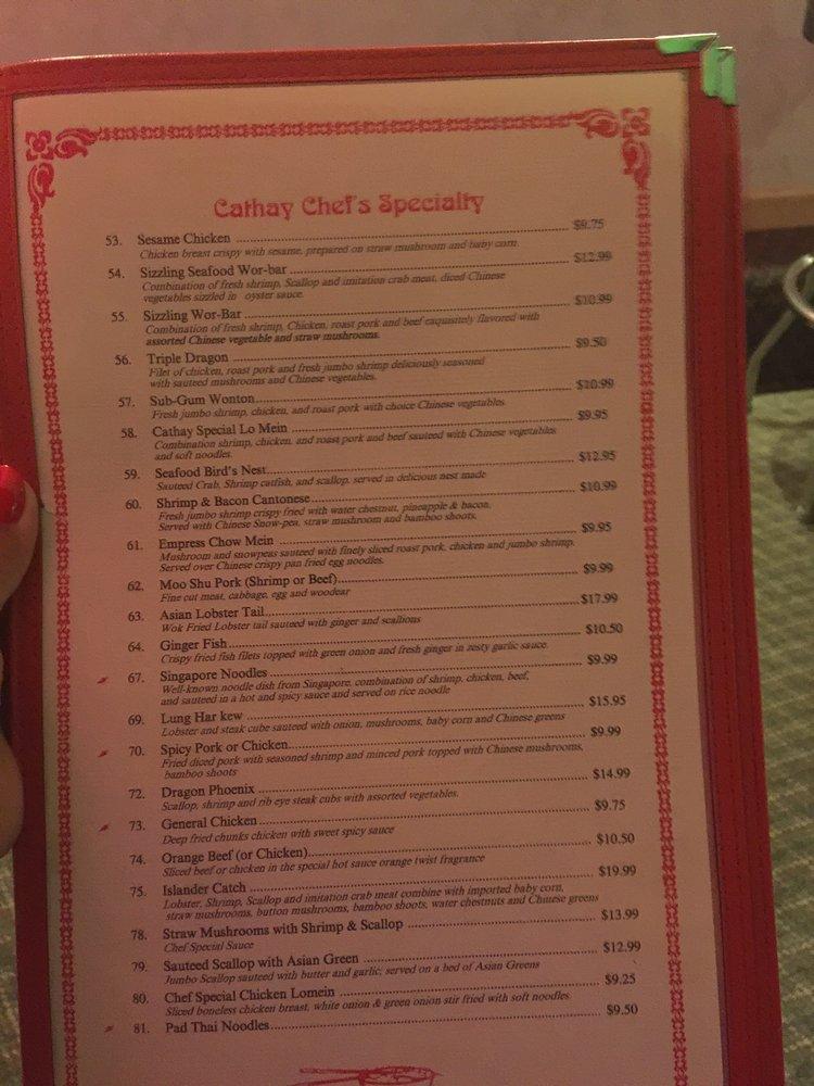 Menu at Cathay Imperial pub & bar, Metairie