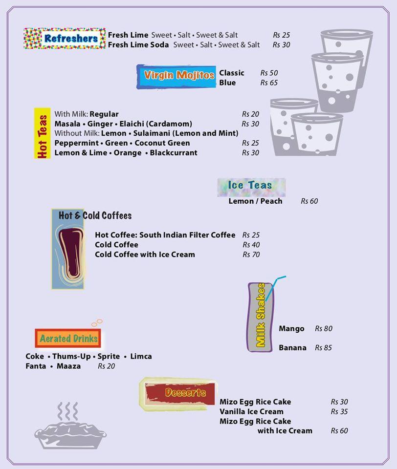 Menu at Freedom Cafe, Bengaluru