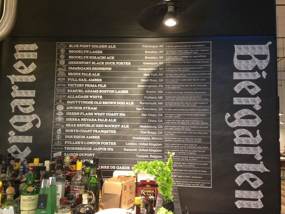 Menu at Biergarten pub & bar, New York City, LaGuardia Airport