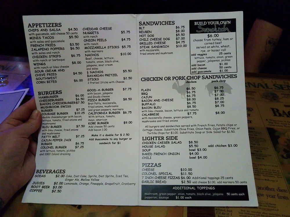Menu at Colonel Hart's pub & bar, Wauwatosa