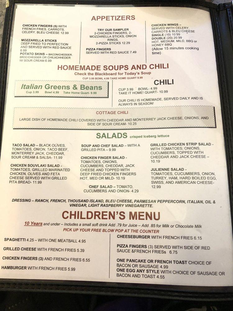 Menu at Country Cottage pizzeria, North Tonawanda