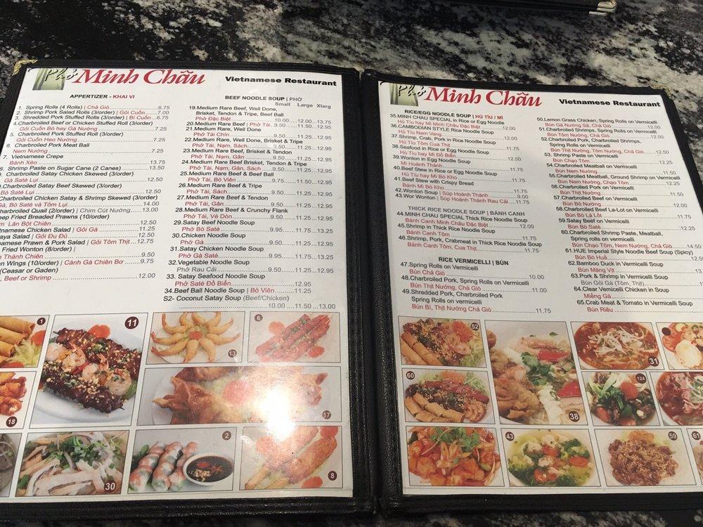 Menu at Minh Chau Restaurant, Calgary