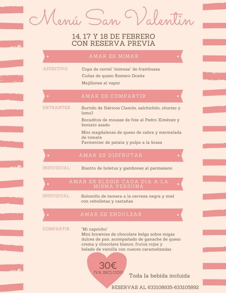 Menu at La fábrica bar-restaurante, Sabiote