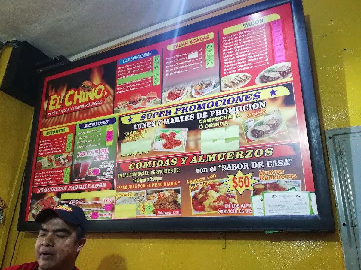 Carta del restaurante El Chino Jr, Monterrey, Av. Francisco I. Madero 1040