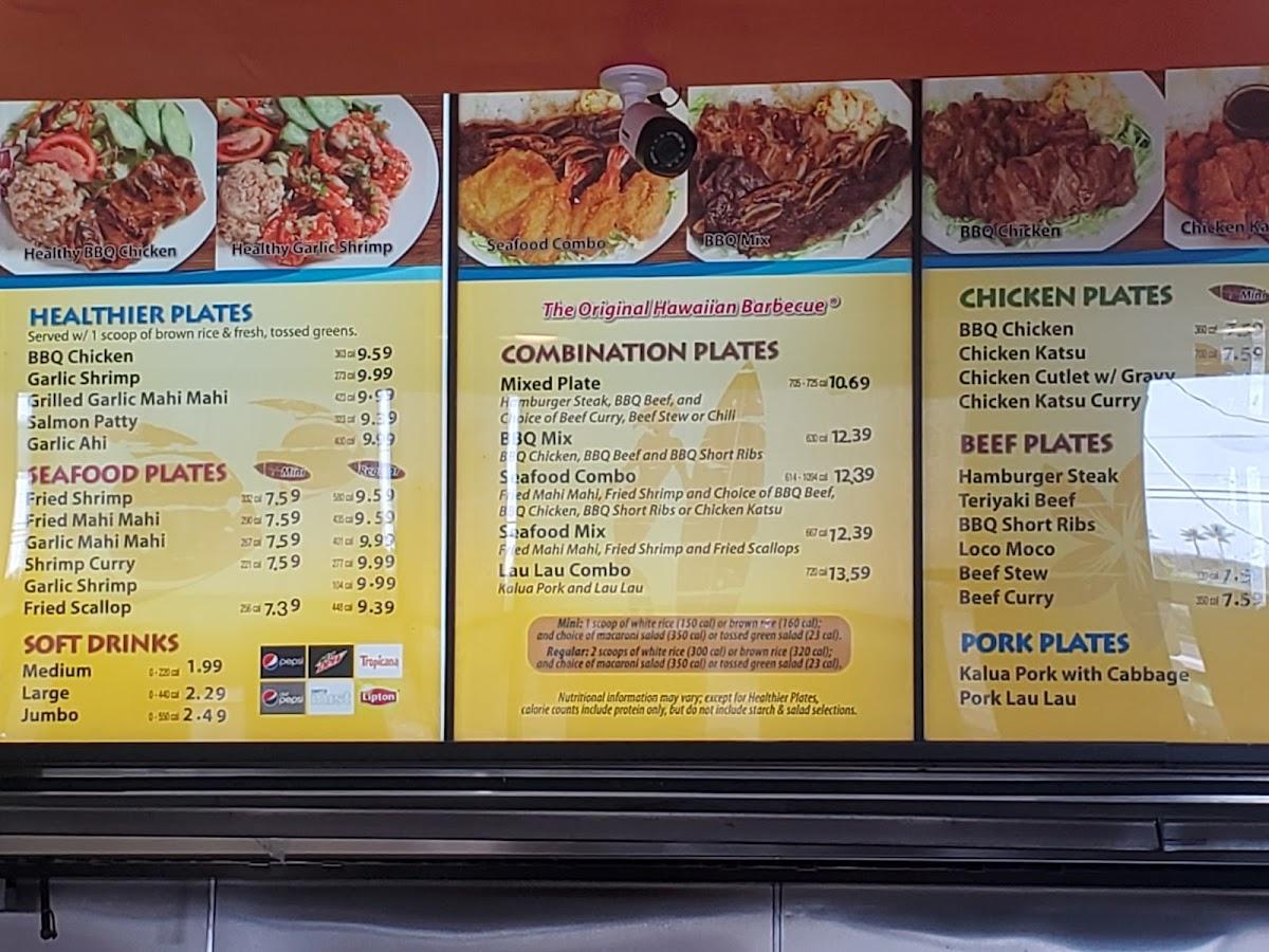 Menu at L&L Hawaiian Barbecue, Kailua-Kona, 74-5035 Queen Ka'ahumanu Hwy