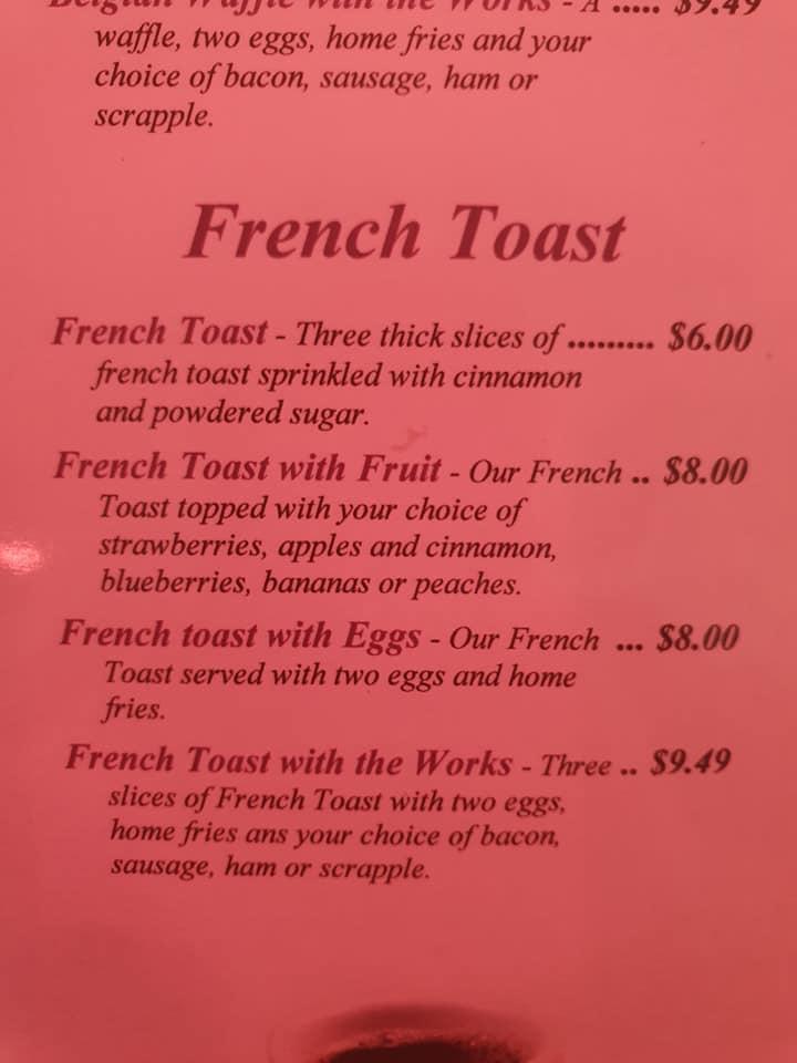 Menu at Plum Crazy Diner 2002 restaurant, Westminster