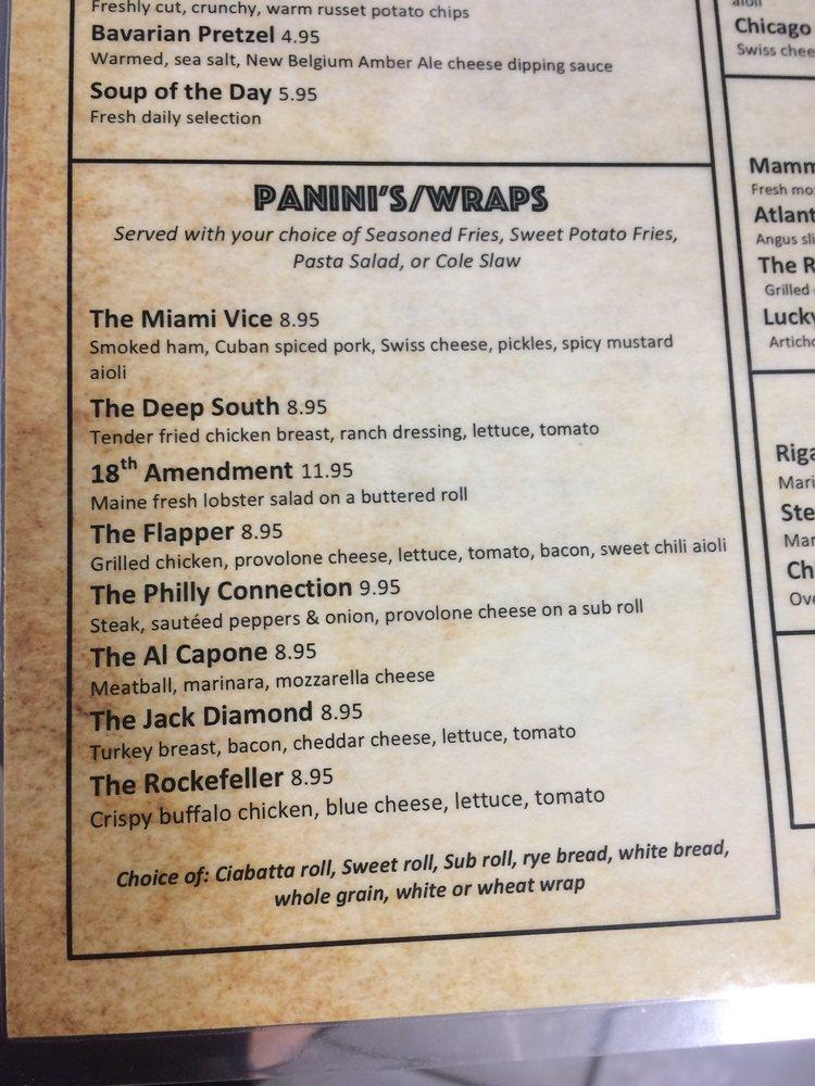 Menu at The Back Room Bar & Grill, Agawam