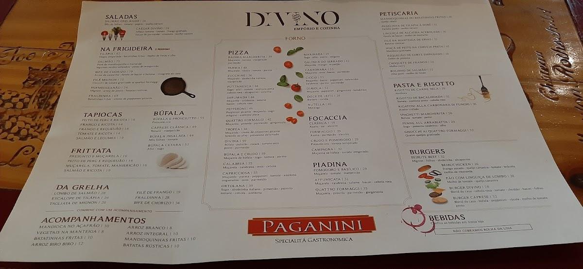 Menu at Divino Cozinha restaurant, Uberlândia
