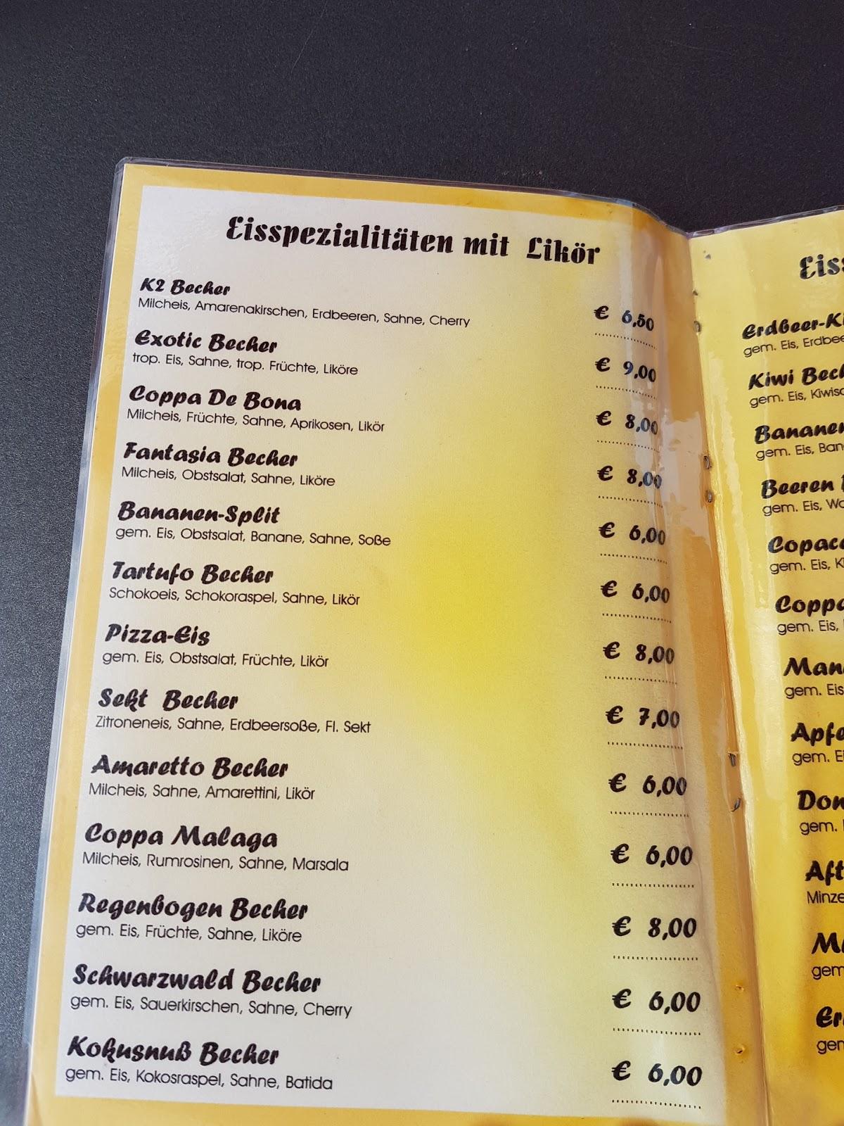 Carta de Eis Café De Bona, Olfen