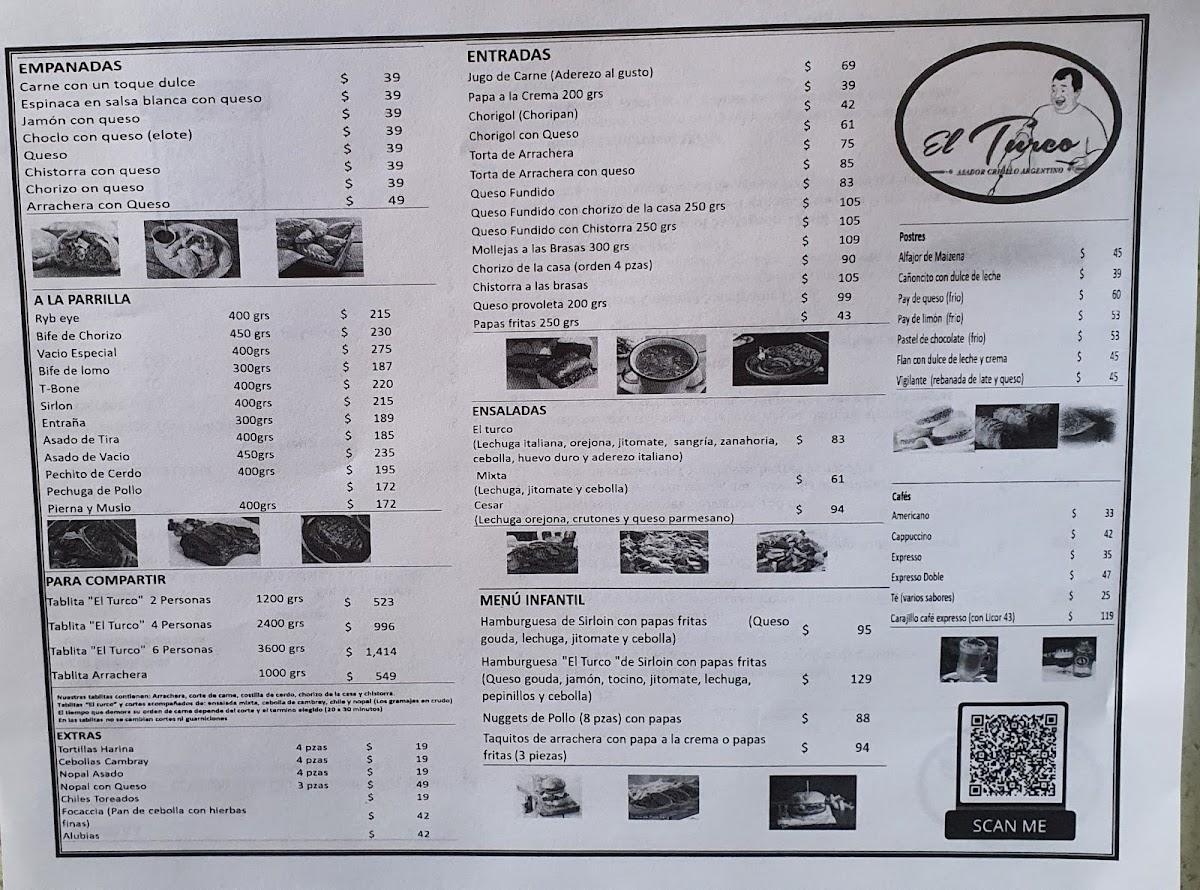 Carta del restaurante El Turco asador criollo Argentino, Ciudad del ...
