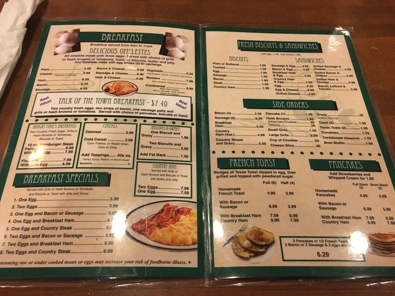 Menu at Mama Penn's Restaurant, Anderson, N Main St