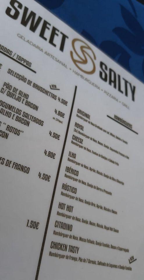 Carta del restaurante SWEET & SALTY, Coimbra