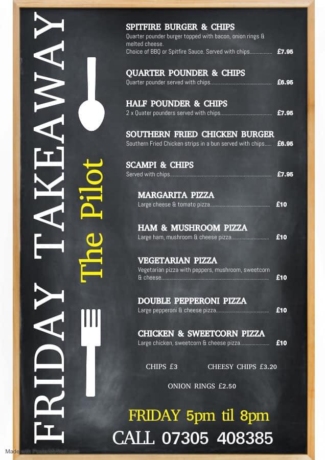 Menu at The Pilot pub & bar, Poole, 1 Adastral Rd