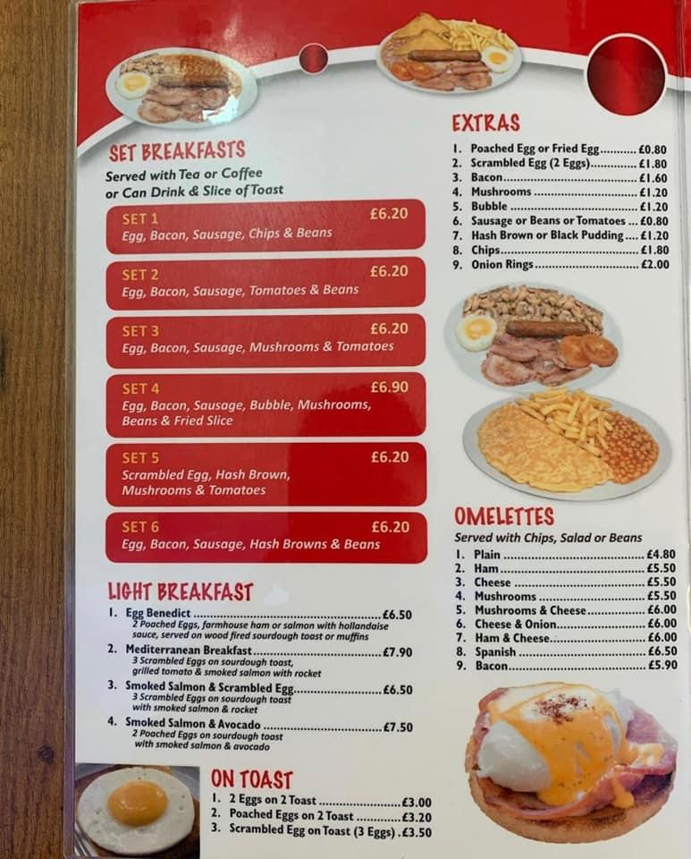 Menu at Beeches Cafe, Carshalton