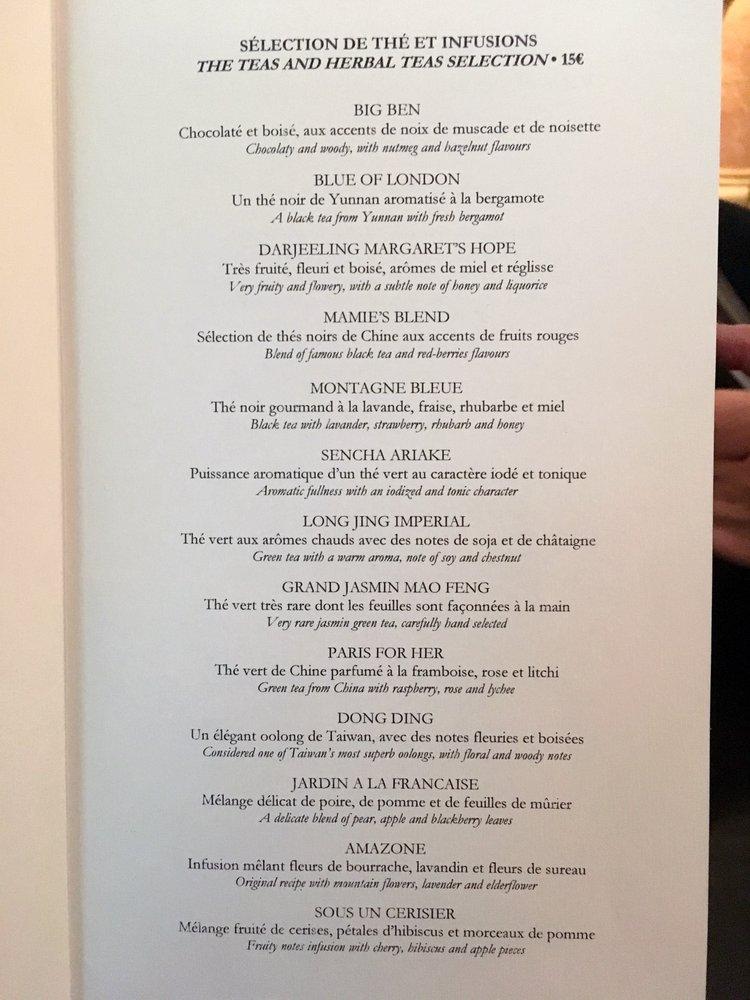 Menu au Café Antonia, Paris