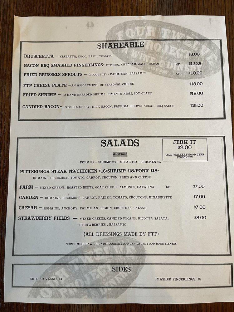 Menu at Four Twelve Project restaurant, Moon