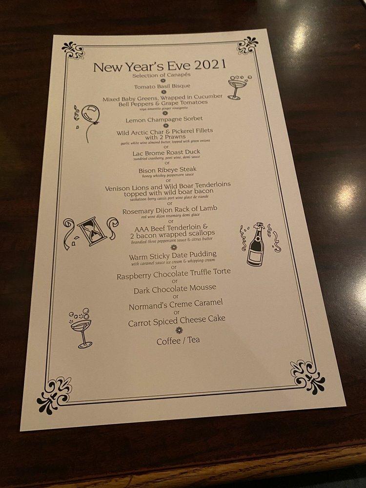 Menu at Normand's Restaurant, Edmonton