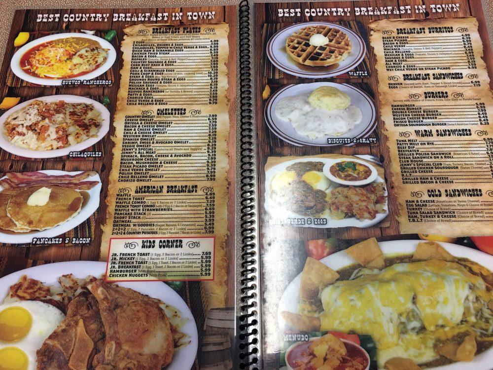 Menu at Jenny’s Country Kitchen restaurant, South Whittier, Telegraph Rd