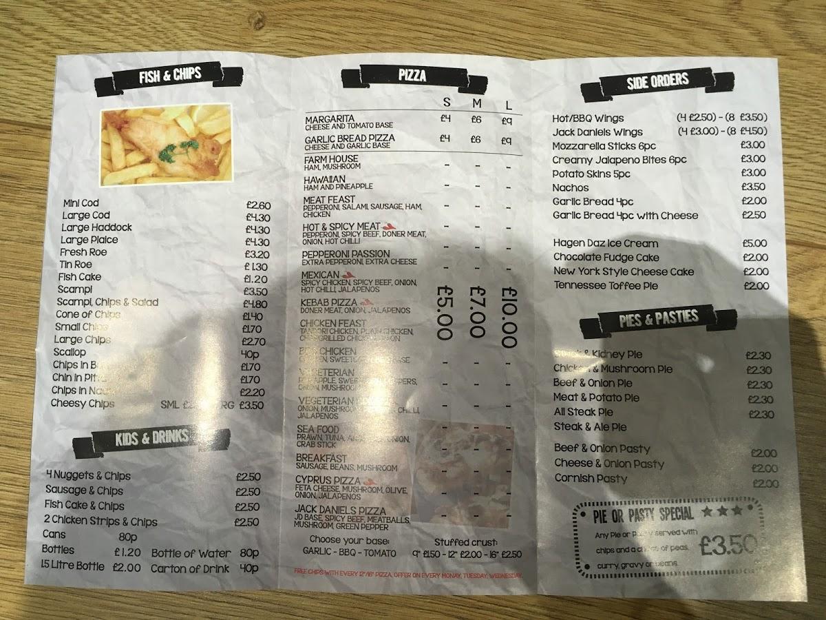 Menu at Little Chippy And Little Pizzeria, Walsall