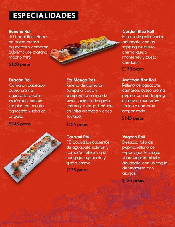 Carta del restaurante La Postal Teriyaki & Sushi Suc Lago, Tijuana ...