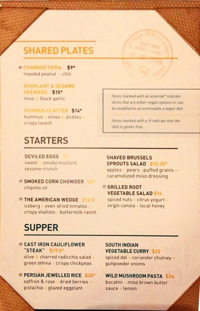 Menu at The Diplomat restaurant, Hamilton