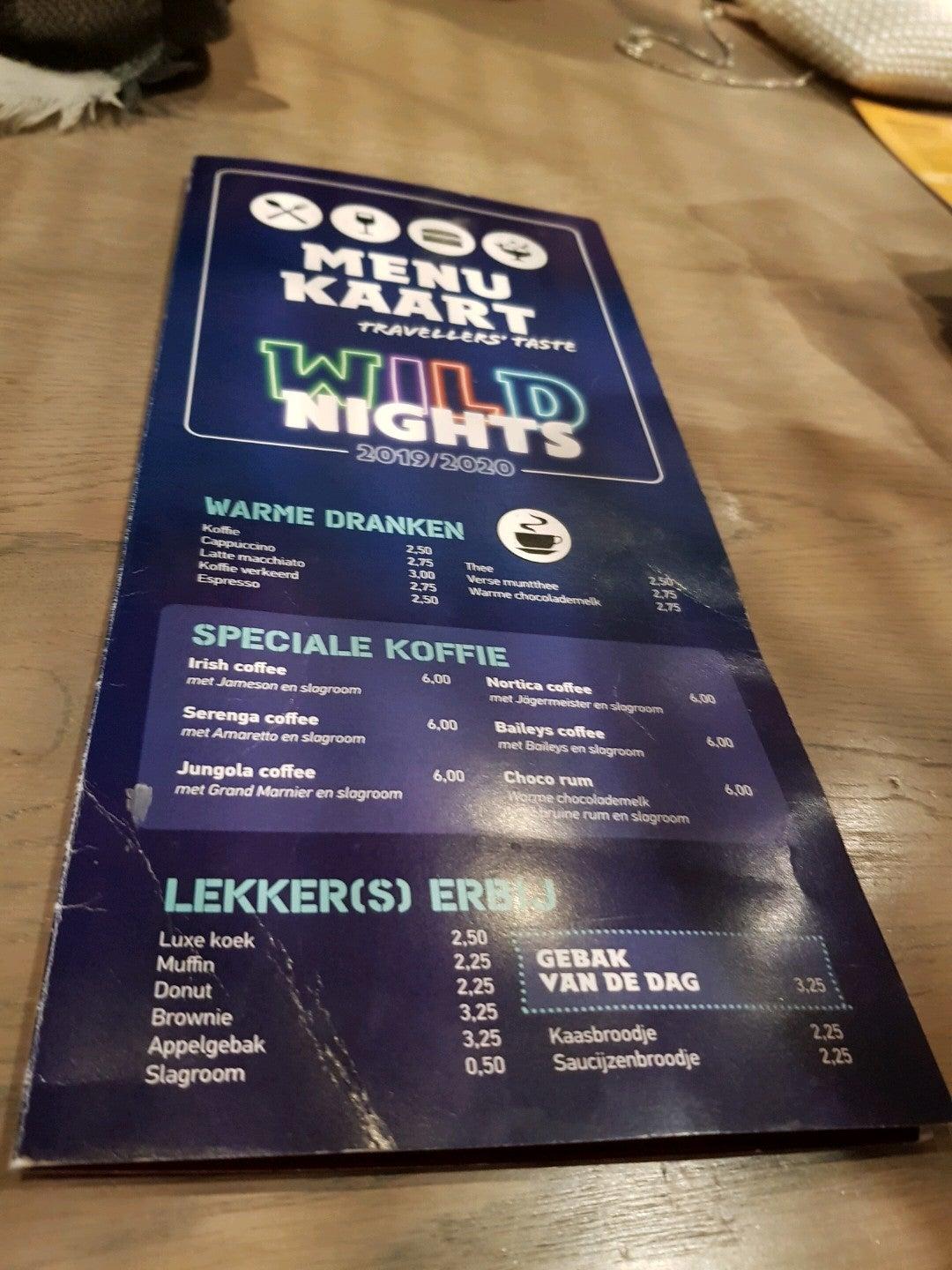 Menu at Travellers' Taste, Emmen