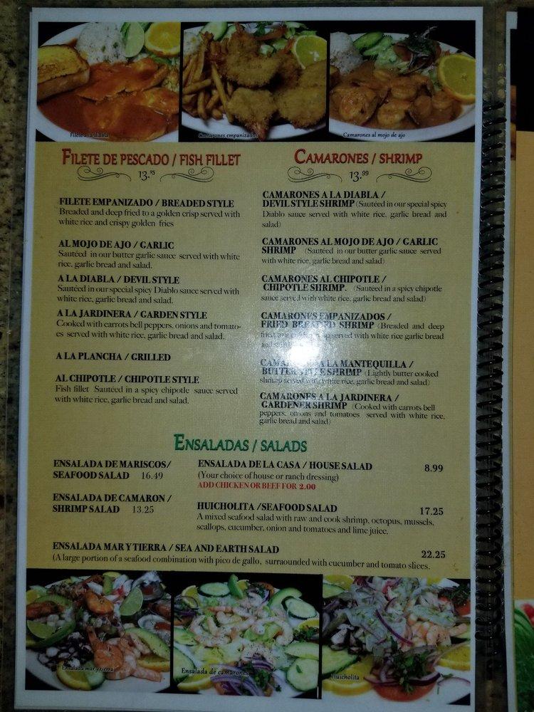 Menu at El Puerto De San Blas restaurant, Indianapolis, W 38th St