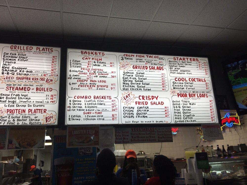 Menu at Flying Fish restaurant, Memphis