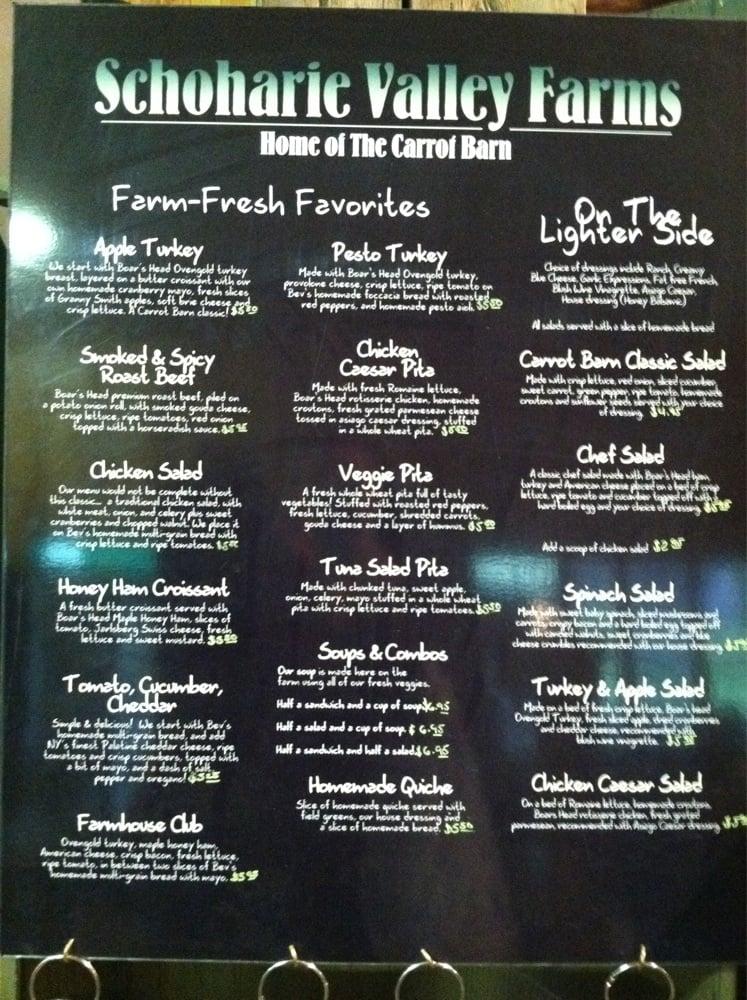 Menu at Schoharie Valley Farms/The Carrot Barn, Schoharie