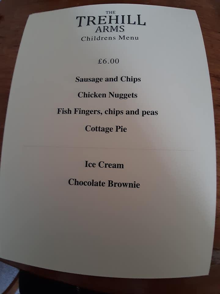 Menu at The Trehill Arms pub & bar, Ivybridge