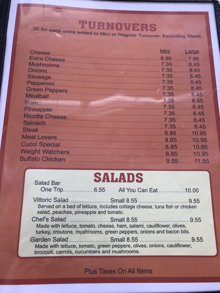 Menu at Cucci's At the Varsity pub & bar, Hot Springs