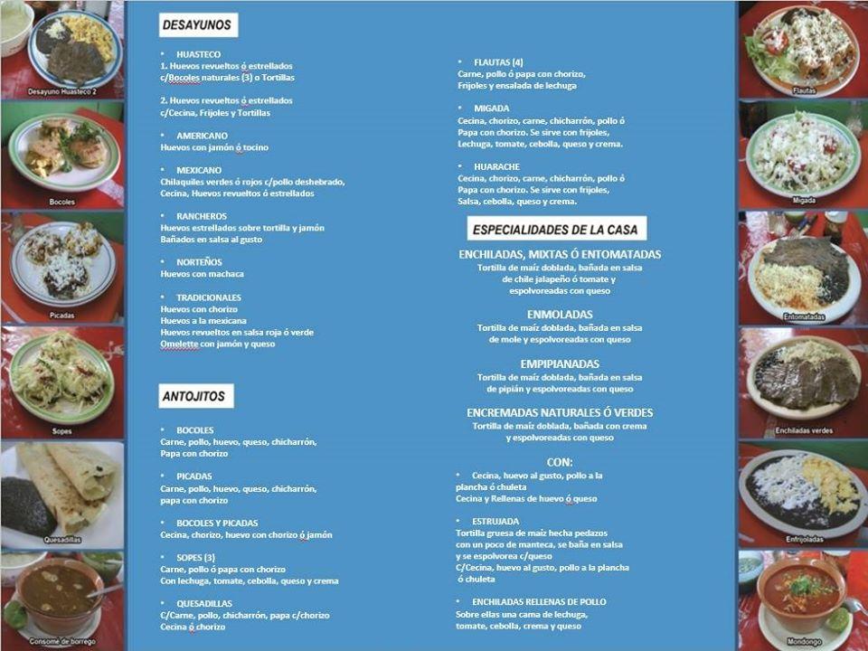 Menu at El Paisa restaurant, Ciudad del Carmen