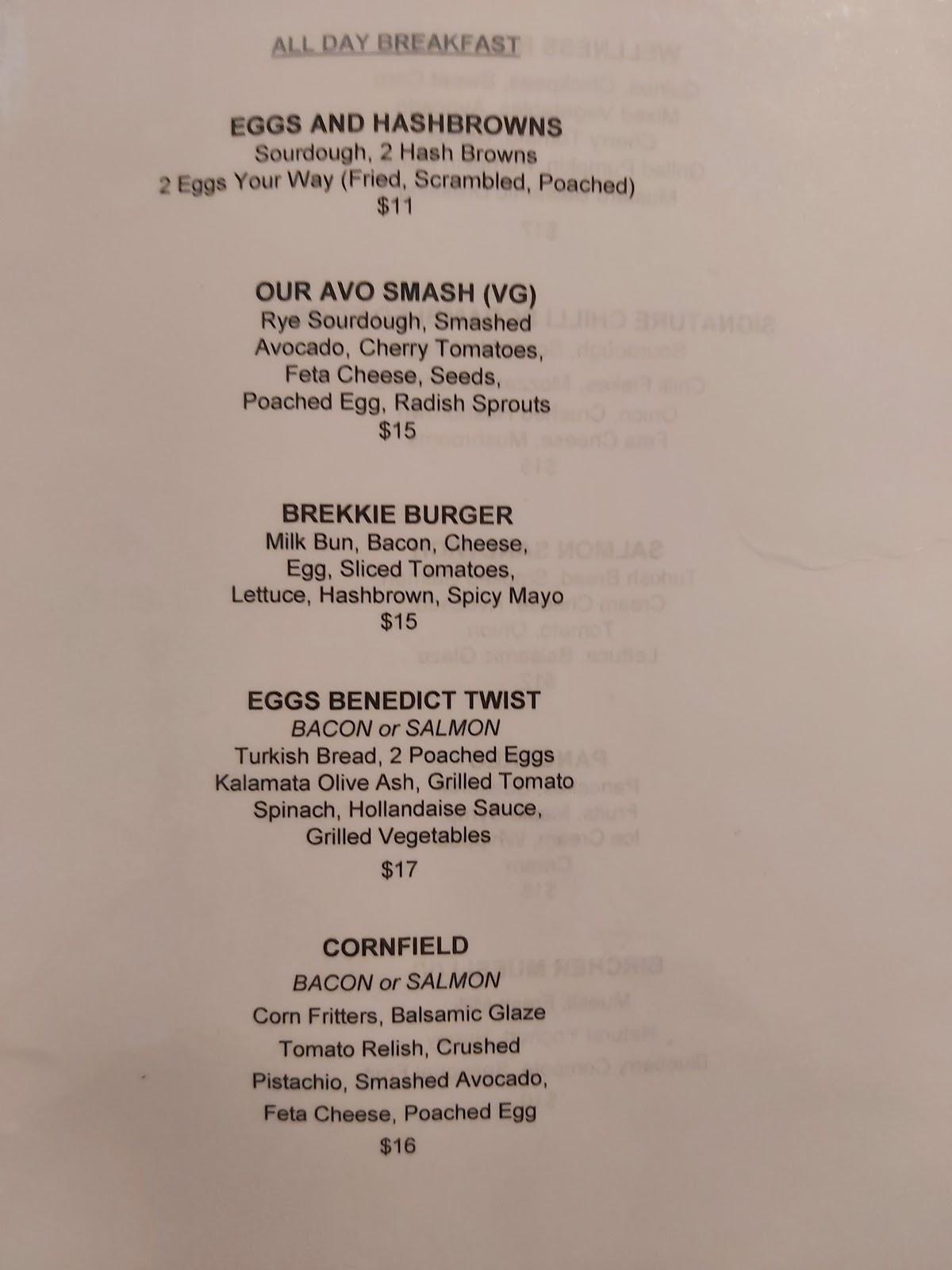 Menu at Fox and Bird Cafe East Ryde, East Ryde